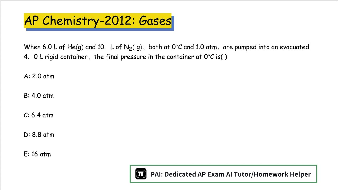 2012 AP Chemistry: Gases - YouTube