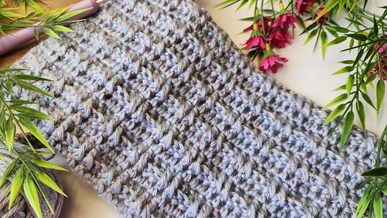 Crochet Pattern Tutorial - Creating Textured Lines with a Shimmering ...