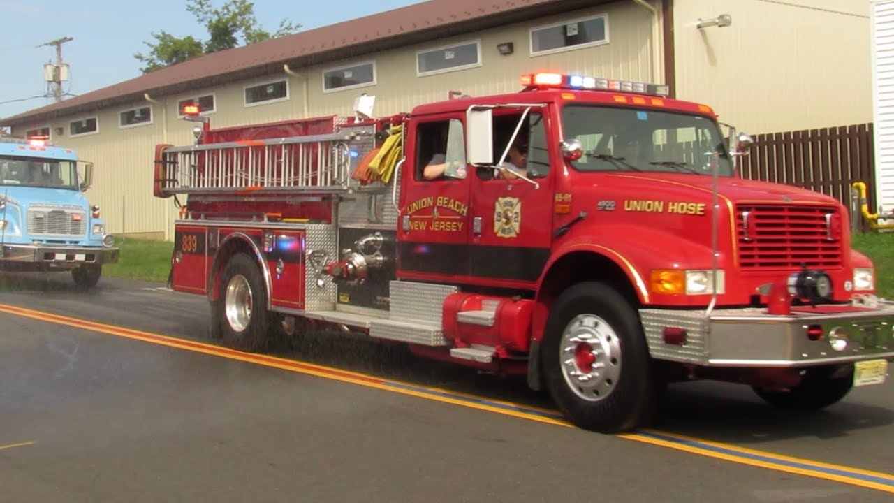 Union Beach FD 65-66, 65-81, & Harris Gardens Fire Co. 65-4-84 Leaving ...