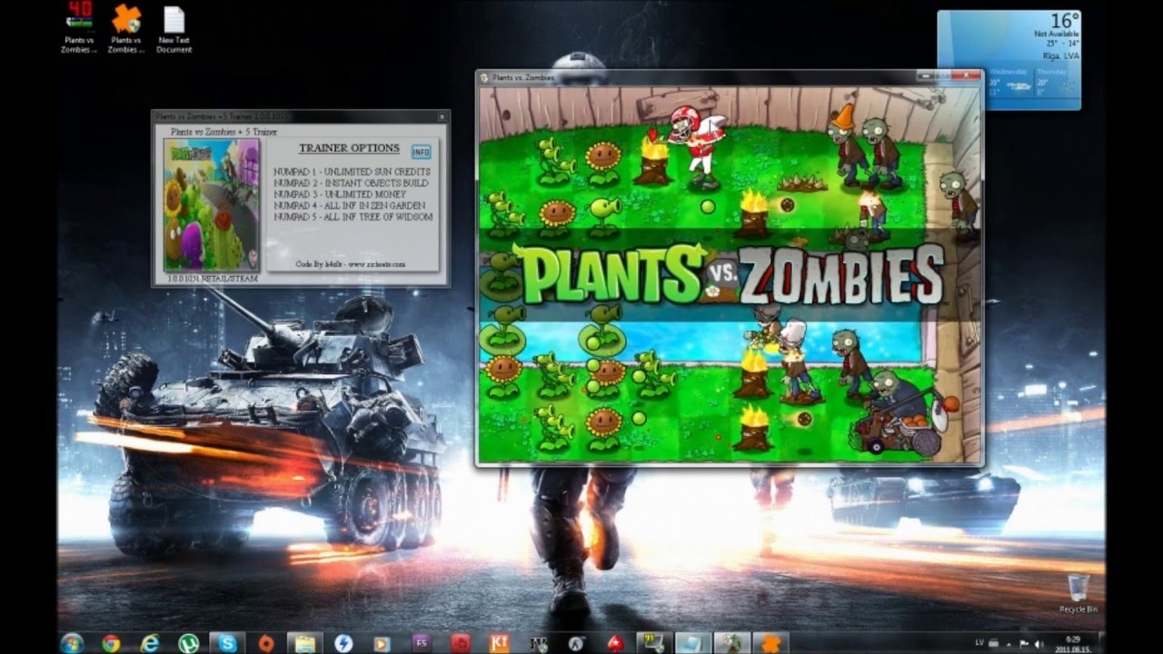 Plants vs Zombies trainer +5 tutorial - YouTube