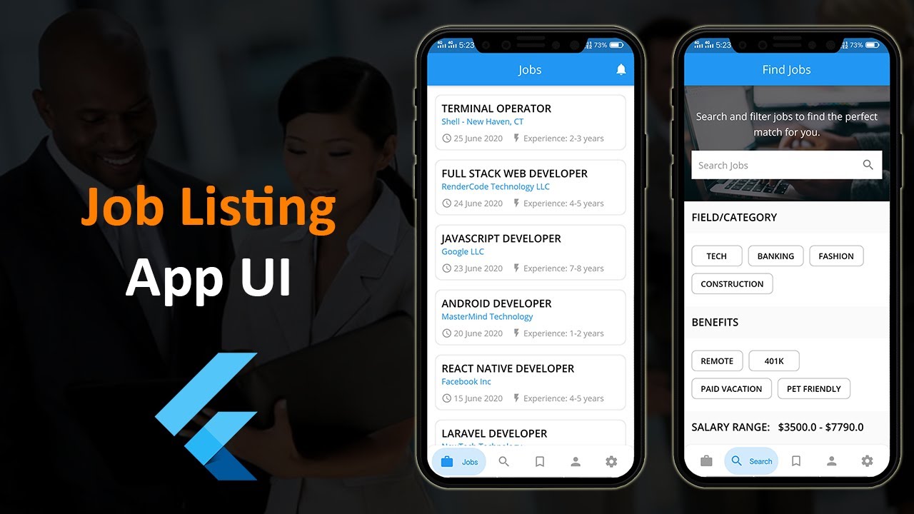 Job listing app ui flutter | Indeed clone flutter - YouTube
