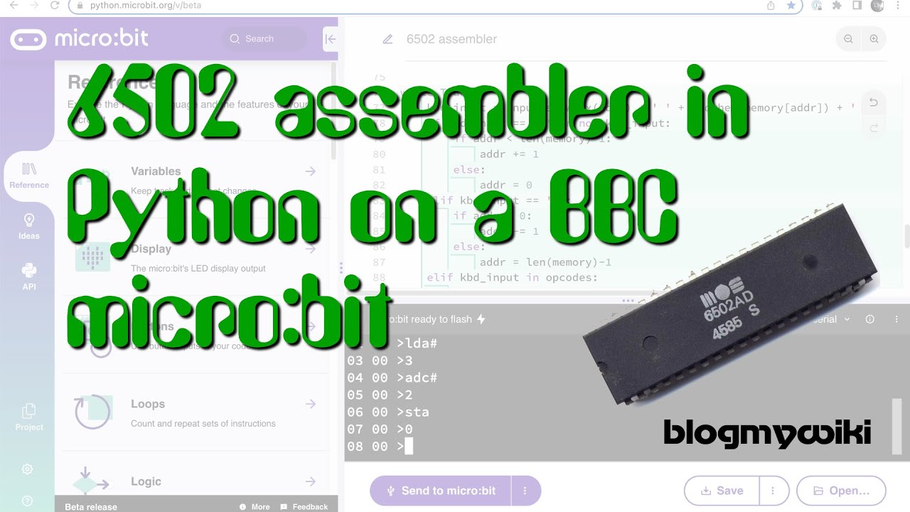 6502 assembler in Python on a micro:bit - YouTube
