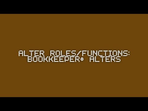 Alter Roles & Functions: Bookkeeper Alters - YouTube