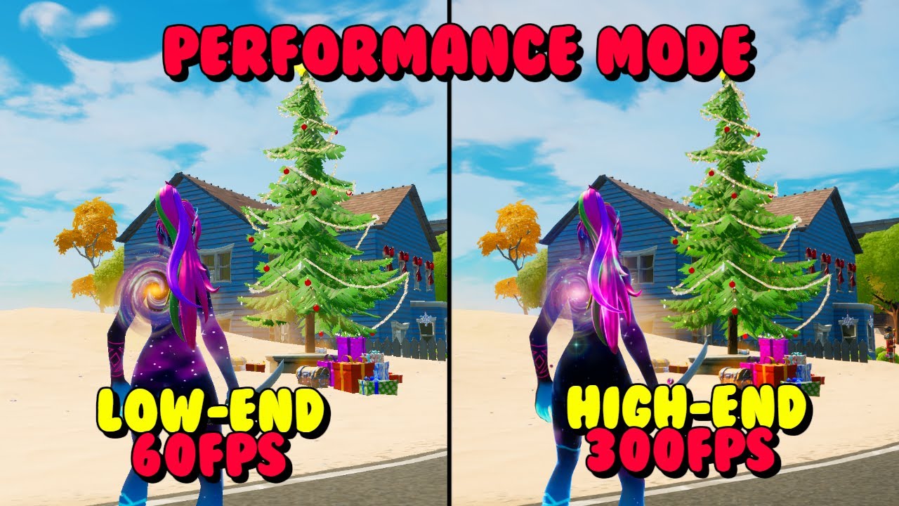 Fortnite Performance Mode - Low End PC (Laptop) & High End PC - YouTube