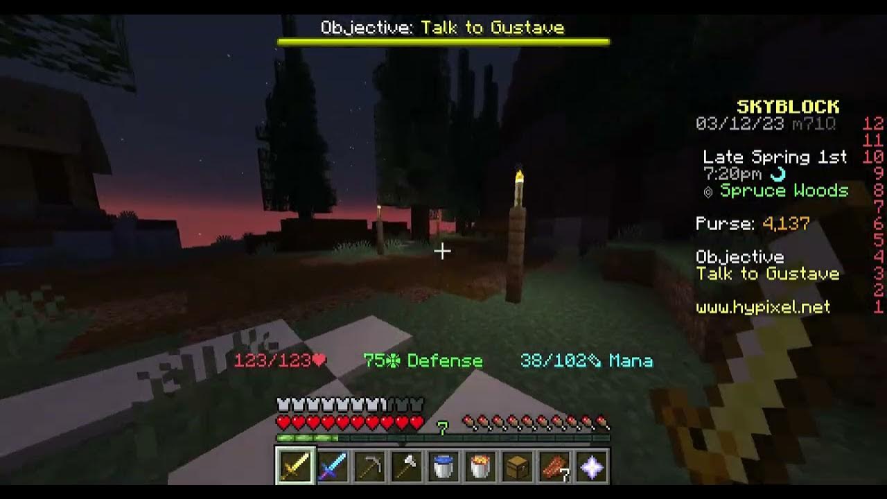 Hypixel skyblock quest guide EP 10 talk to Gustave - YouTube
