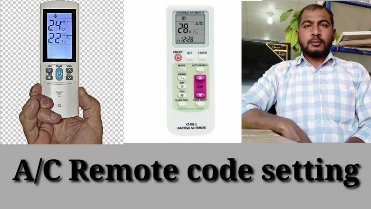 AC universal remote control setup//how to universal remote code setting ...