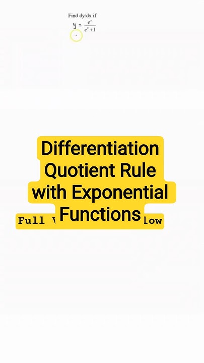 AP Calculus AB | CBSE Class 12 Maths | Differentiation: Quotient Rule with Exponential Functions ...