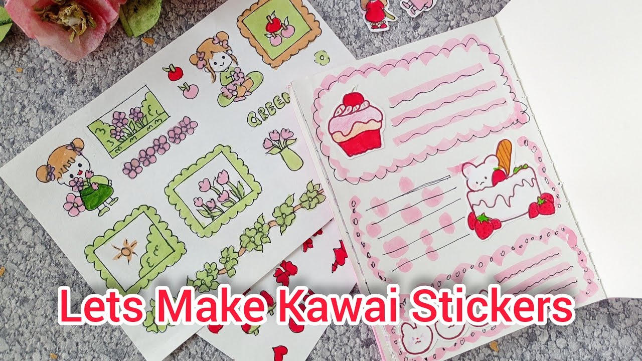 DIY Cute Kawai Journal Stickers || How to make cute kawai stickers ...