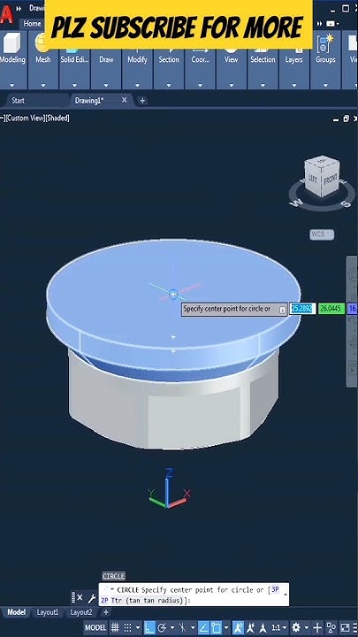 Autocad 3d design tutorial | 3d object in Autocad #shorts - YouTube
