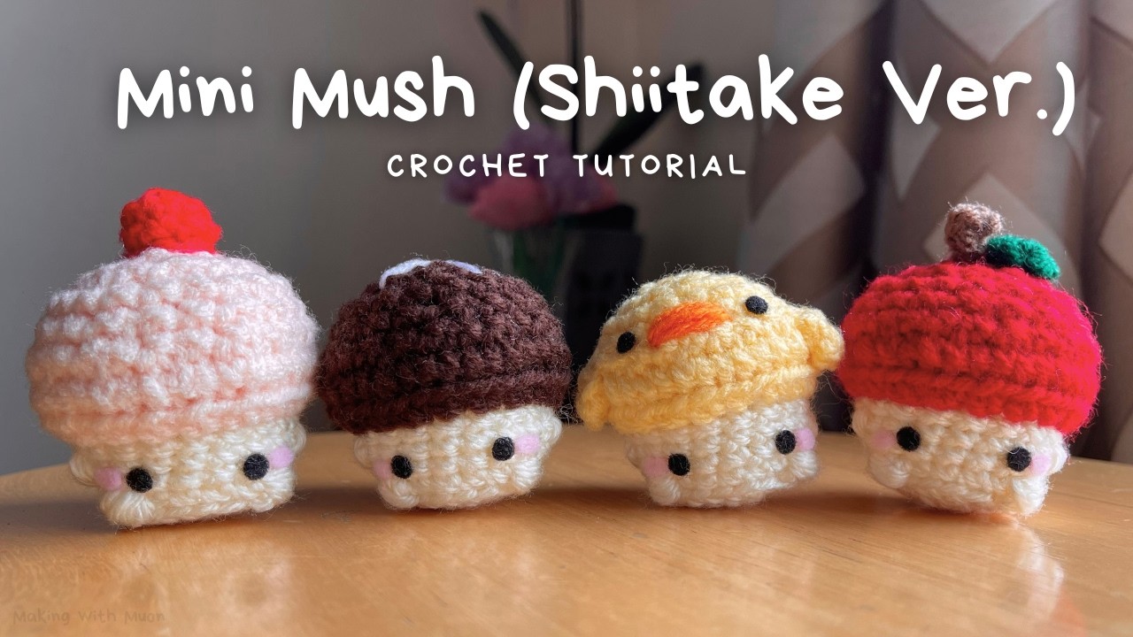 How to Crochet a Mini Mushroom - Shiitake Version (Beginner Friendly ...