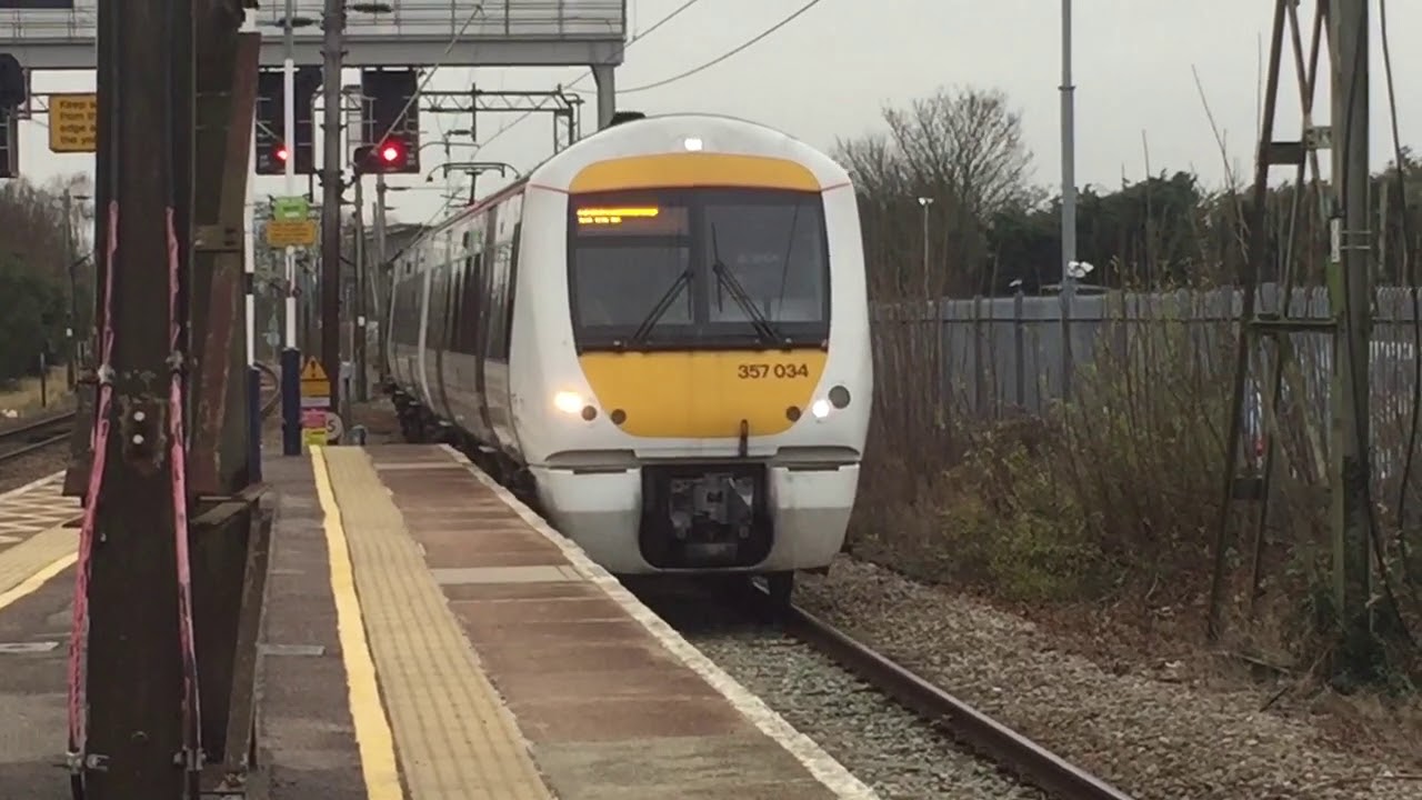 c2c Class 357 034 Arriving at Upminster for Grays at Platform 1a - YouTube