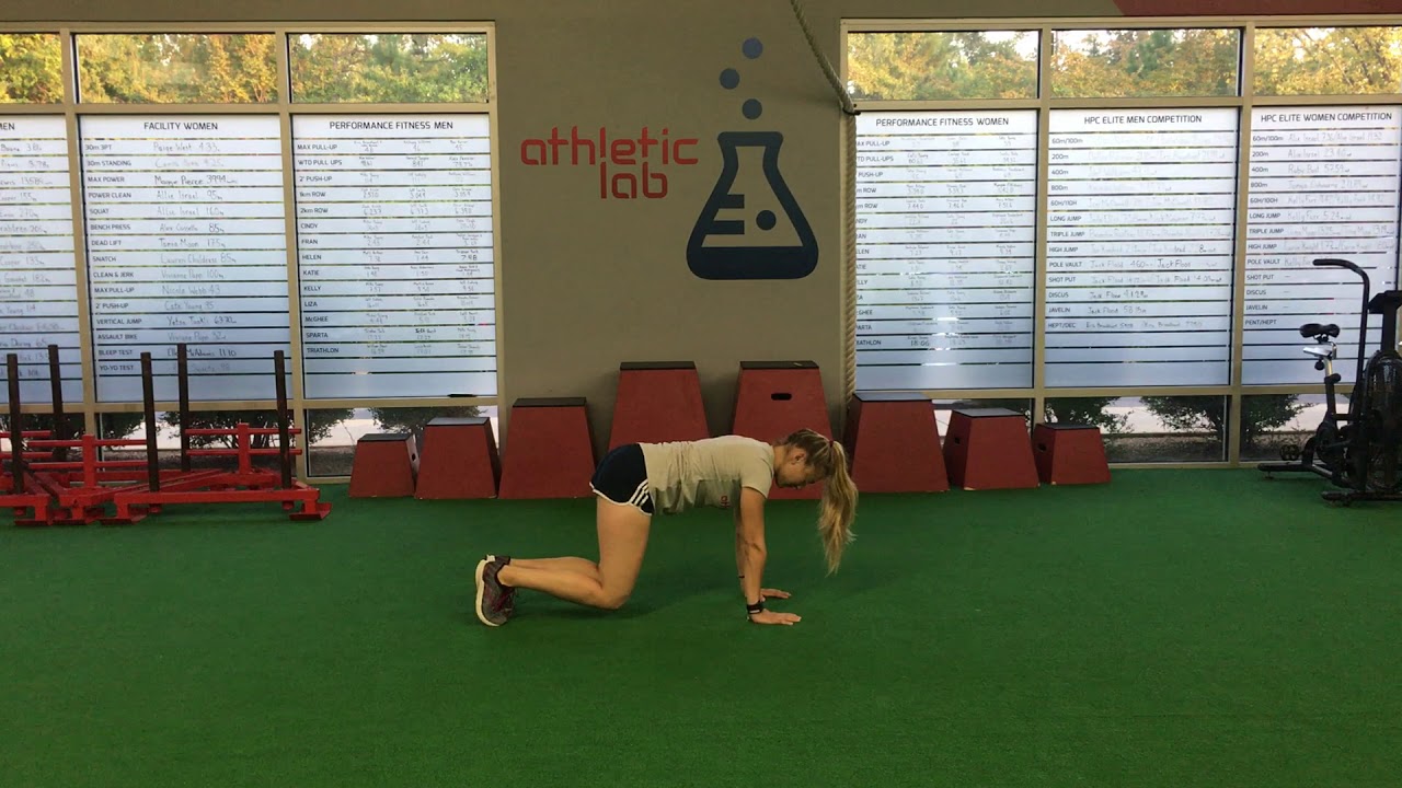 Bear Position Toe Touches with Bent Legs - YouTube