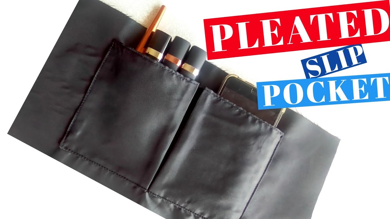 How to sew an interior pleated slip pocket for a bag. (for beginners ...