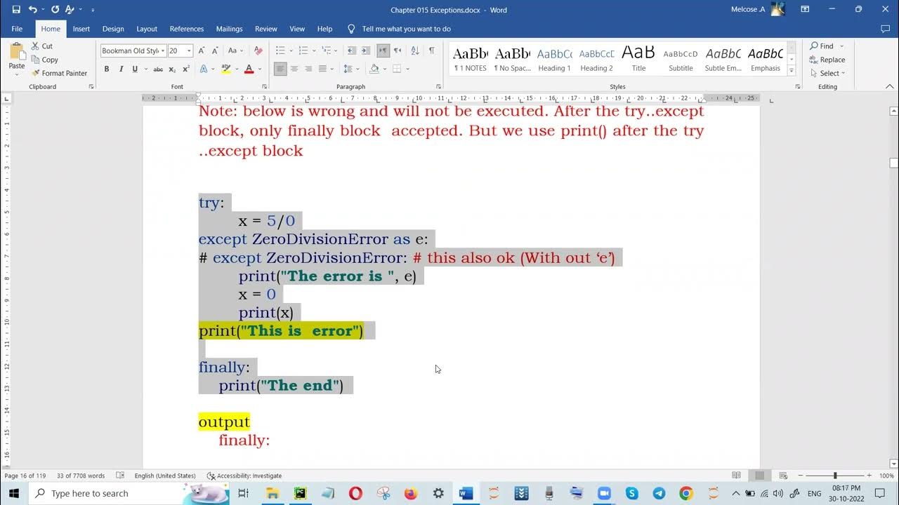 Day 28- Batch 3 - Exceptions - Part 2 - YouTube