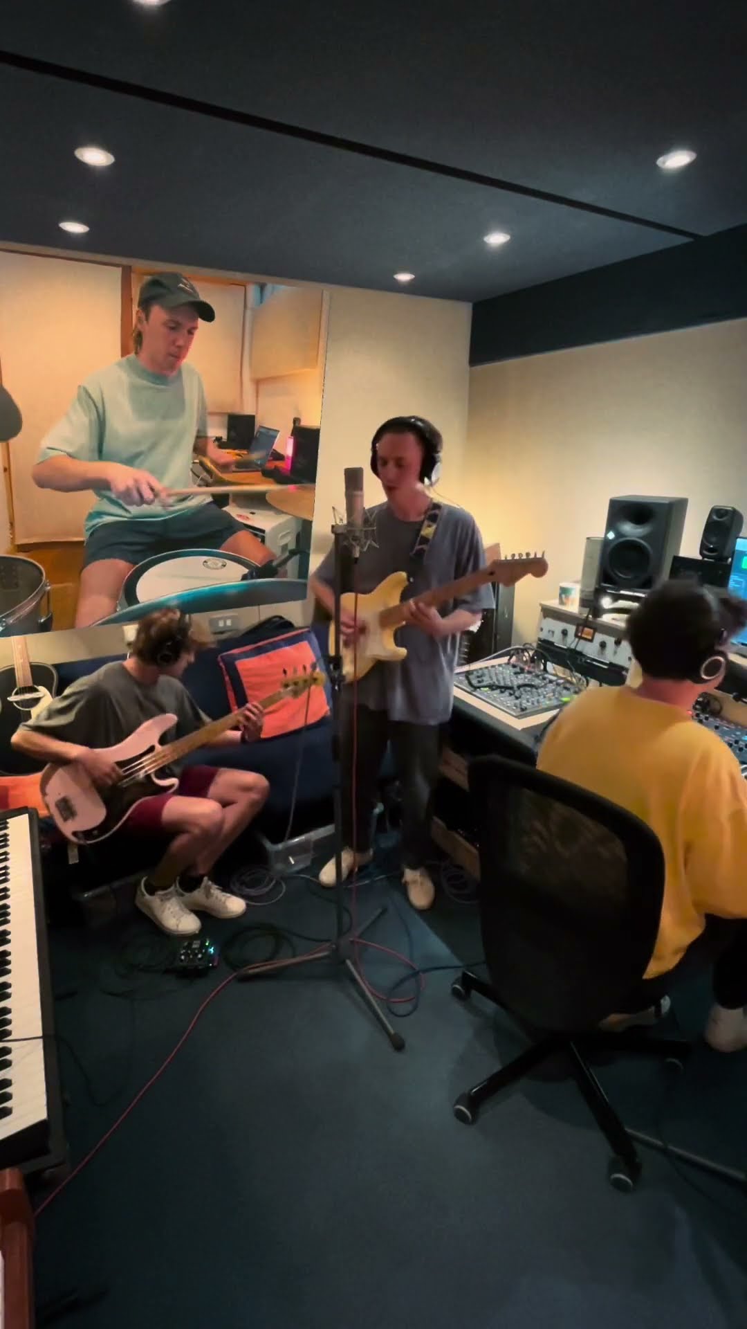 Santos studio sesh #band #guitar #bass #synth #indietronica #drummer # ...