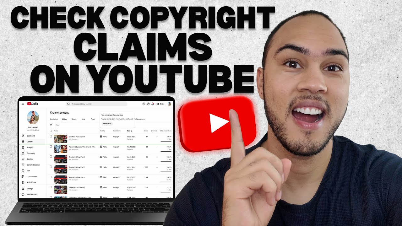 How to Check Copyright Claims on YouTube Using YouTube Studio - YouTube