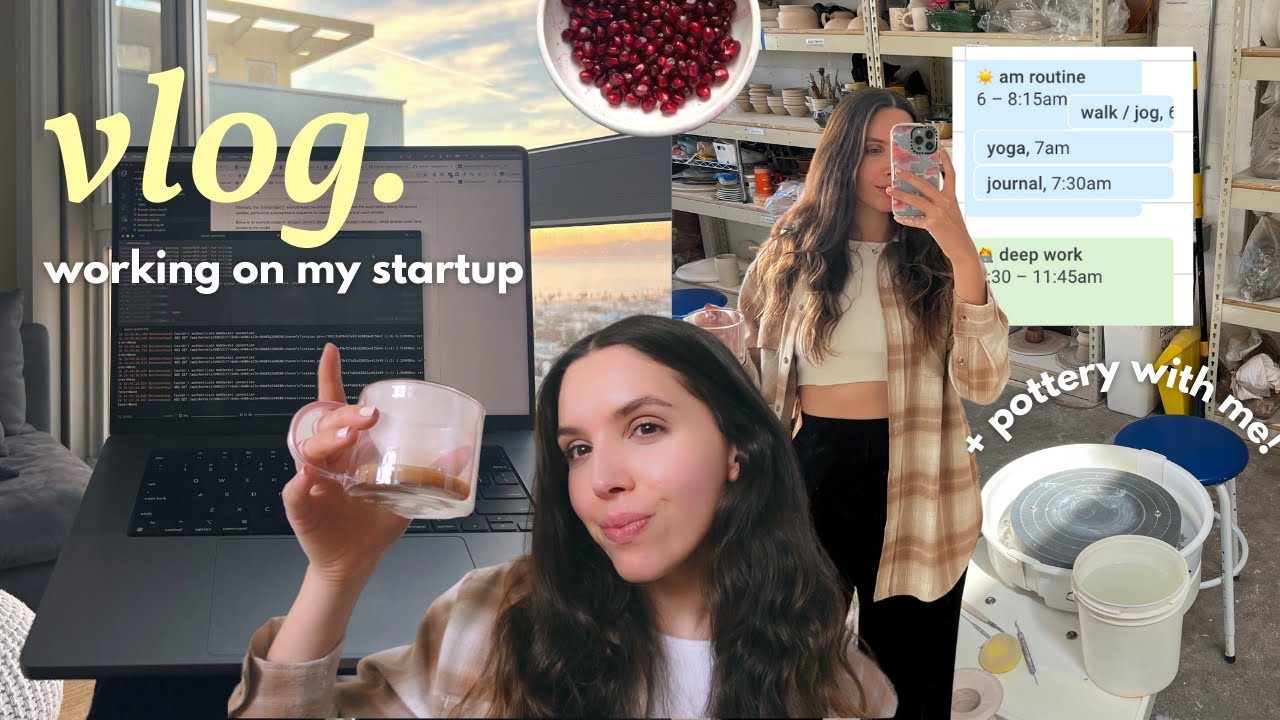 productive work day vlog 👩‍💻 working on my startup and balancing ...
