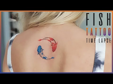 JAPANESSE FISH TATTOO TIME LAPSE (Hızlandırılmış dövme videosu)