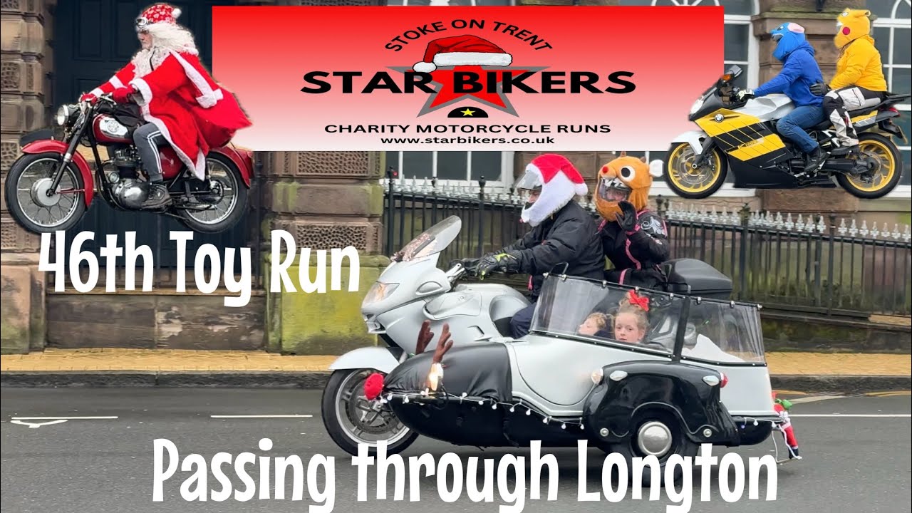 Star Bikers 46th Toy Run Stoke on trent - Charity Motorcycle runs - YouTube