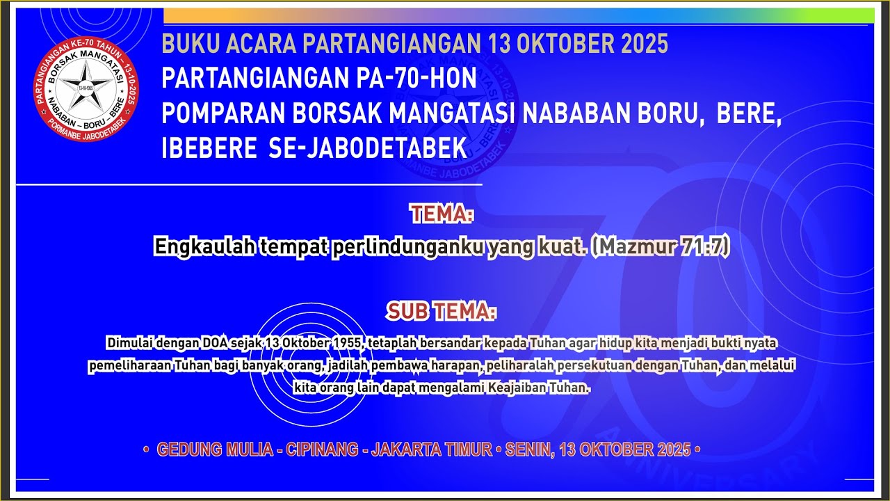 PARTANGIANGAN PA-70 HON POMPARAN BORSAK MANGATASI NABABAN BORU BERE SE ...