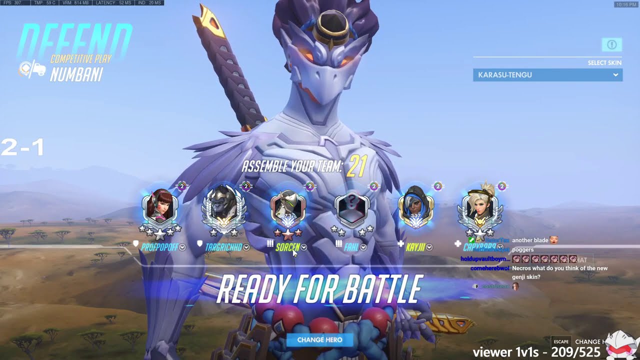 Overwatch Fastest Genji God Necros Goes Insane As Karasu-Tengu Genji ...