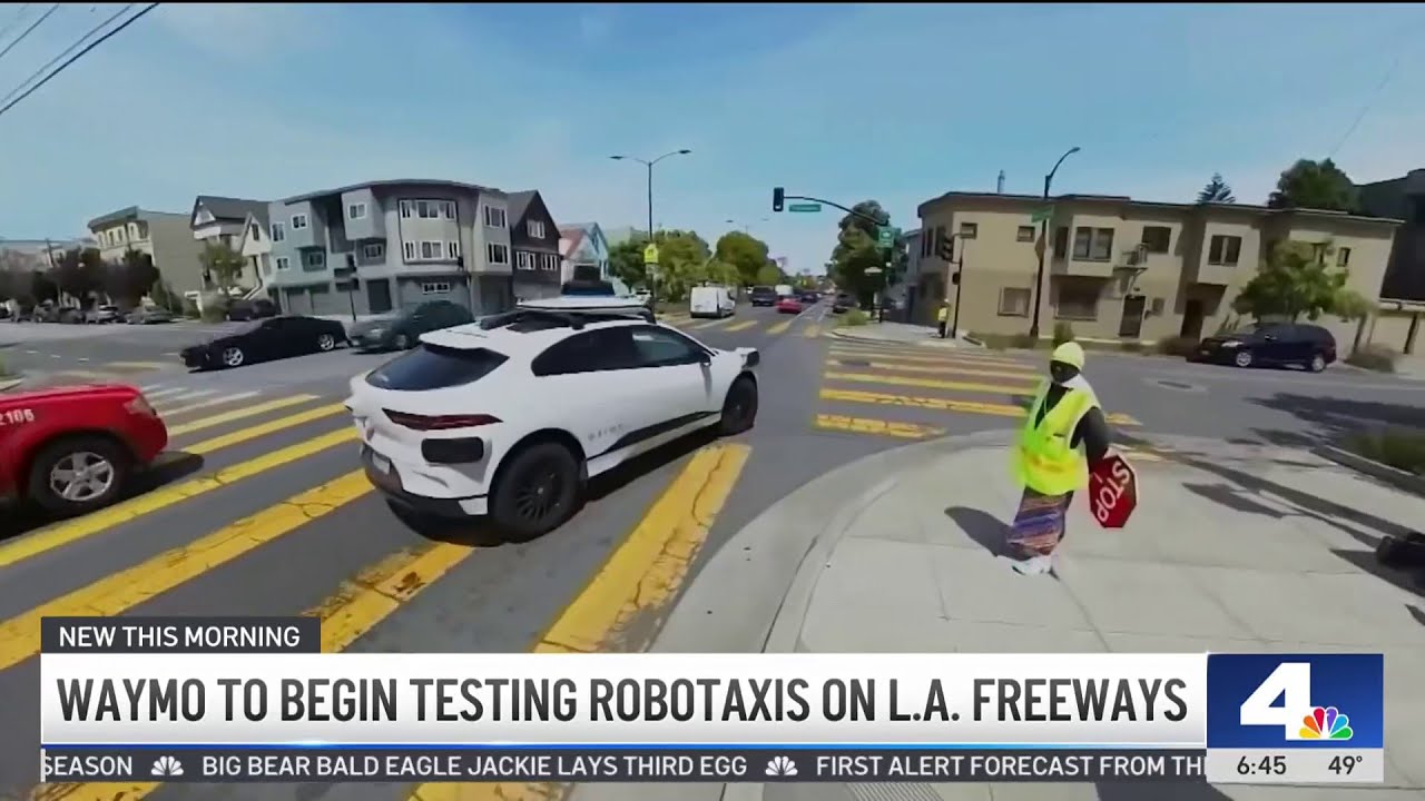 Waymo to begin testing robotaxis on LA Freeways - YouTube