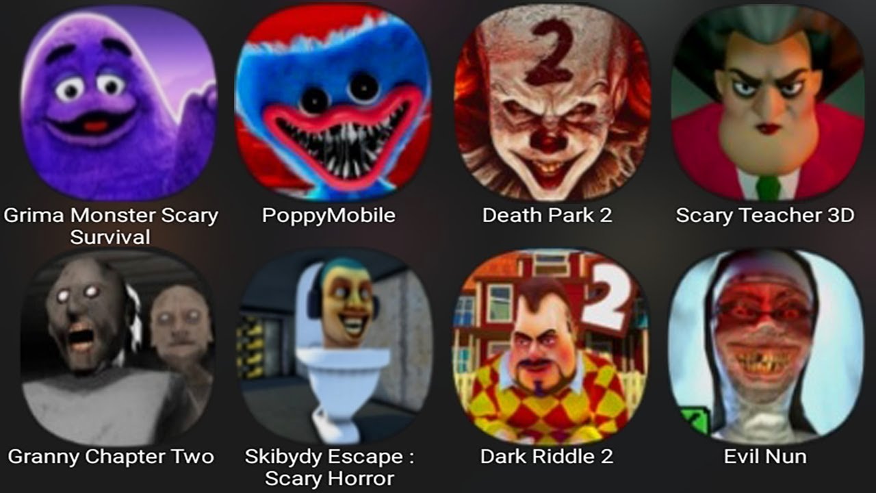 Grima Monster Scary Survival,Poppy Mobile,Death Park 2,Scary Teacher 3D ...