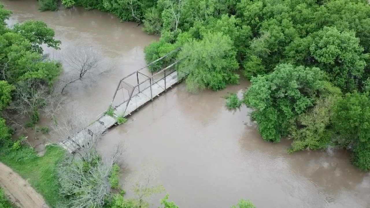 Deteriorating Whitewater River Bridge (flood waters!) - YouTube