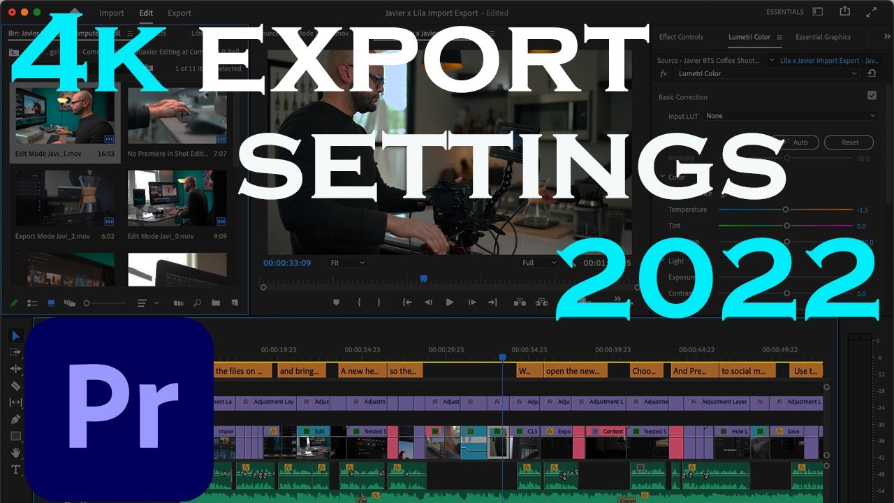 How To Export 4K Video In Premiere Pro CC 2022 For YouTube Facebook