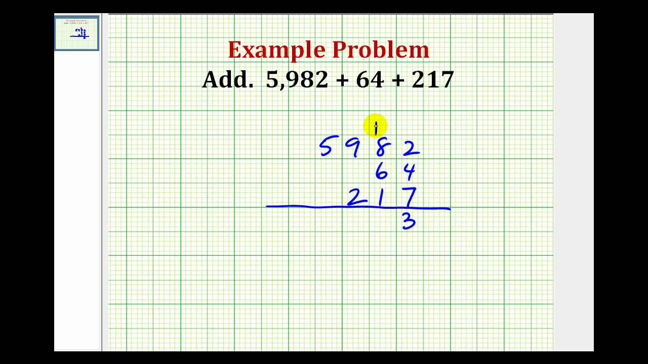 Example: Adding Whole Numbers - YouTube