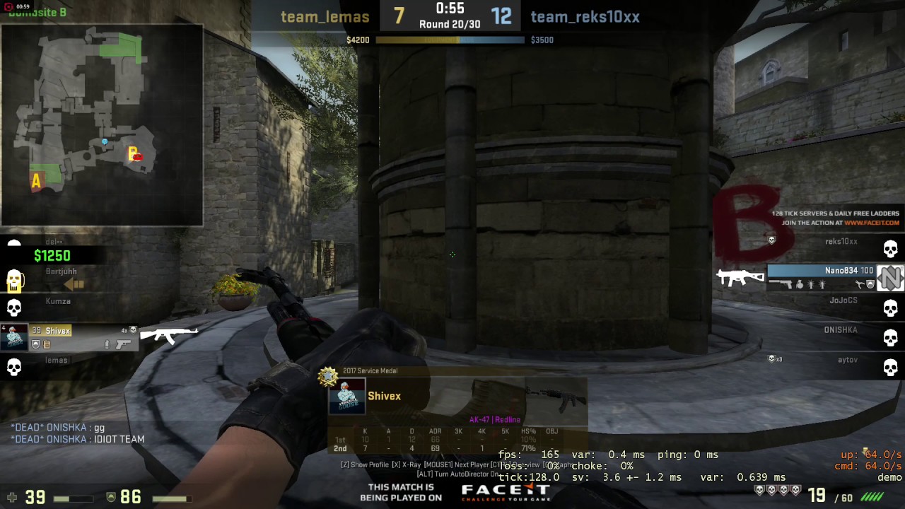 CSGO - T side Cobble AK47 1v3 ace playing FaceIt pug - YouTube