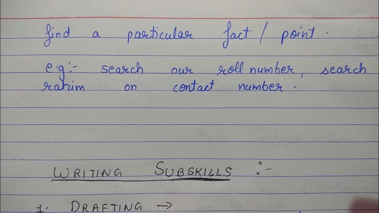 Reading and writing subskills with examples - YouTube