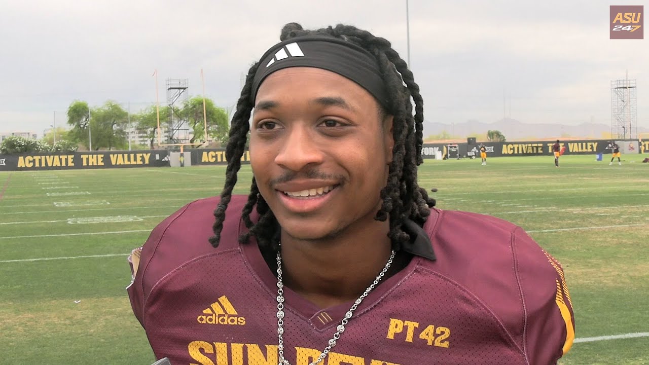 Alabama transfer WR Jaren Hamilton after ASU Monday spring practice (04 ...