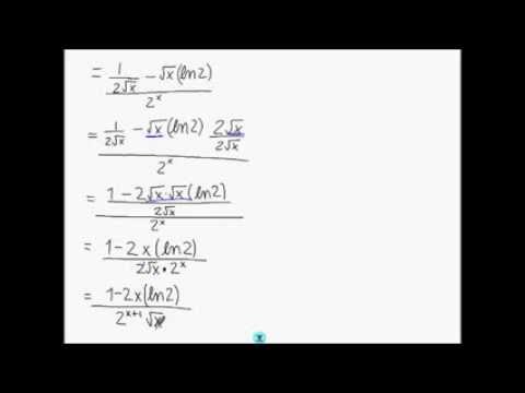 Dérivée du quotient et exemple - YouTube