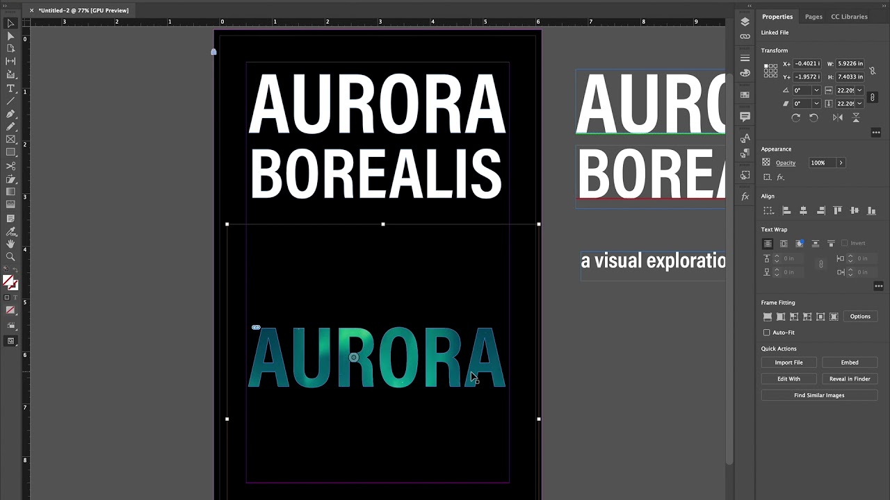 InDesign: Turning Type to Outlines and Using it as a Frame - YouTube