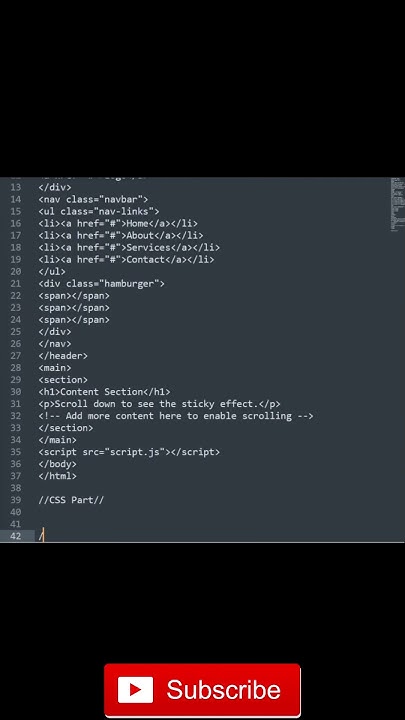 Create A Sticky Navbar For Website Header Using Html Css And Javascript Codingtutorial