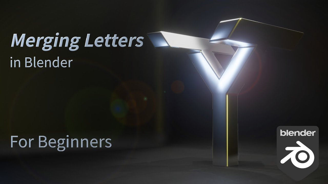 How to merge two 3d letters in Blender - YouTube