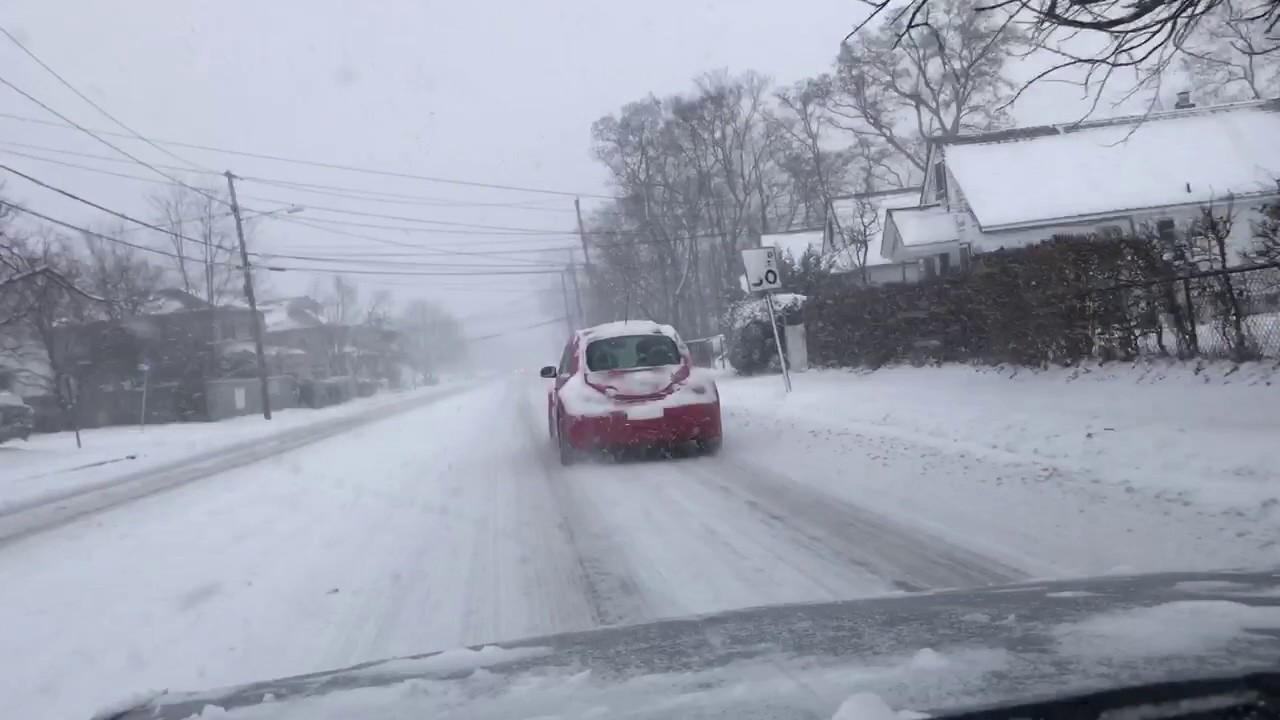 Datsun 210 Driving on snow road - YouTube