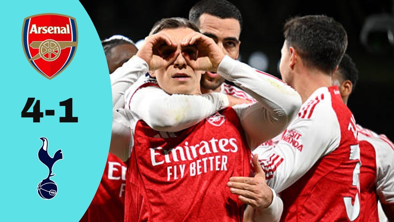 Arsenal 4-1 Tottenham Hotspur All Goals Highlights | Premier League ...