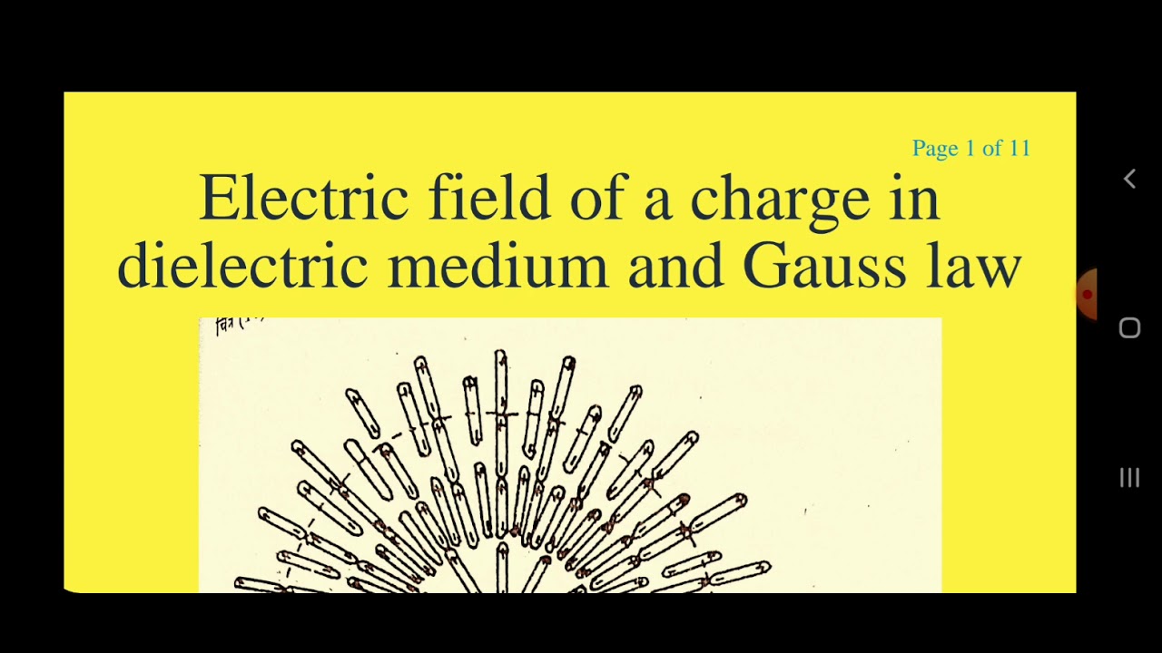 Electric field of a charge in a dielectric medium and Gauss law - YouTube