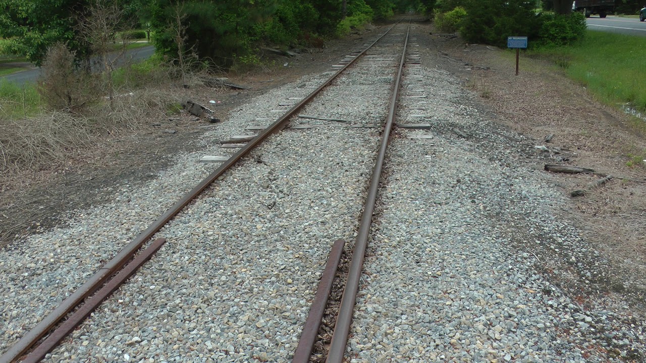 barely used railroad tracks of the Delaware Coast Line Railroad near ...