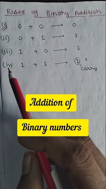 addition of binary numbers#addition #binary numbers#rules of binary addition - YouTube
