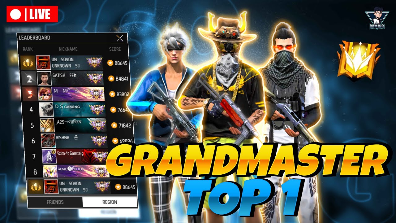 Road to Grandmaster Top 1 Season 41 || Free Fire live || Live Rank Push ...