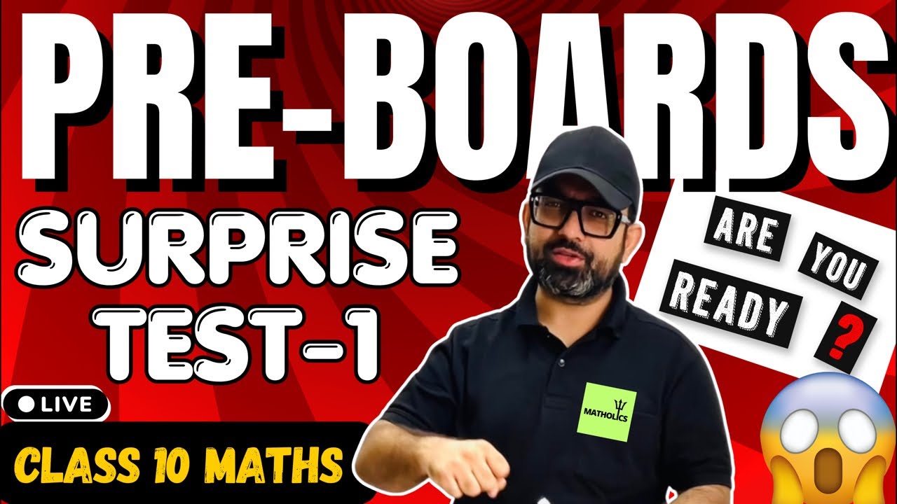 Surprise Test 1-Class 10 Maths | Class 10 Pre-Boards 2025 Revision ...