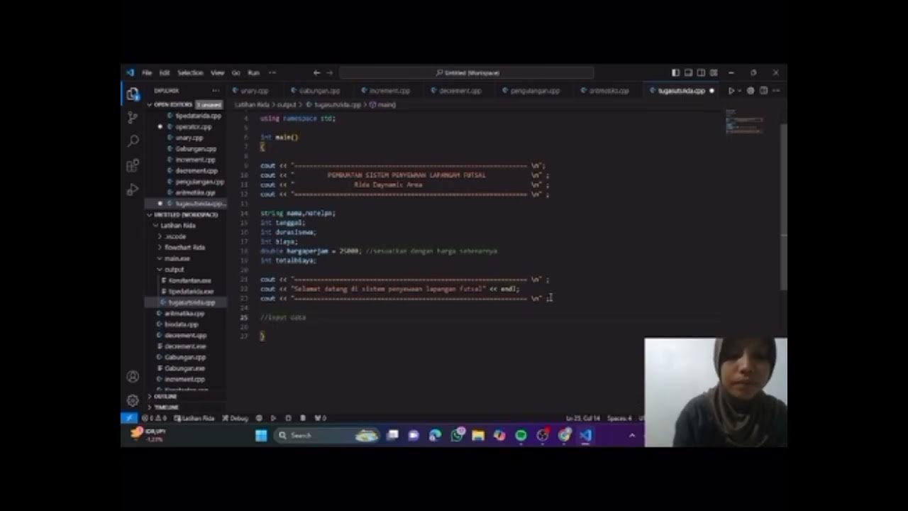 Tugas Program Sederhana C++ Sistem Penyewaan Lapangan Futsal (introduction Programming) - YouTube