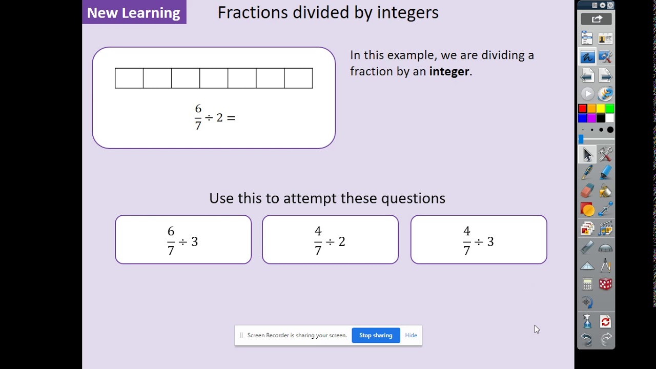 Fraction divide by integer - YouTube