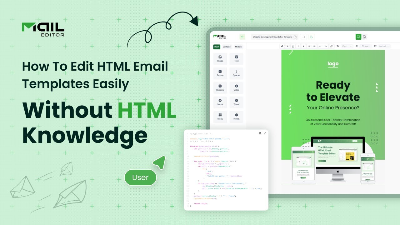 How to edit HTML email templates easily whithout HTML knowledge - YouTube