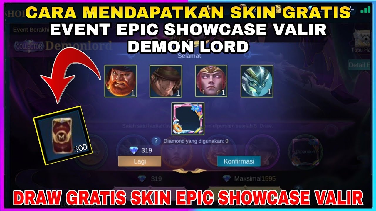 CARA MENDAPATKAN SKIN GRATIS DI EVENT TERBARU EVENT EPIC SHOWCASE VALIR ...