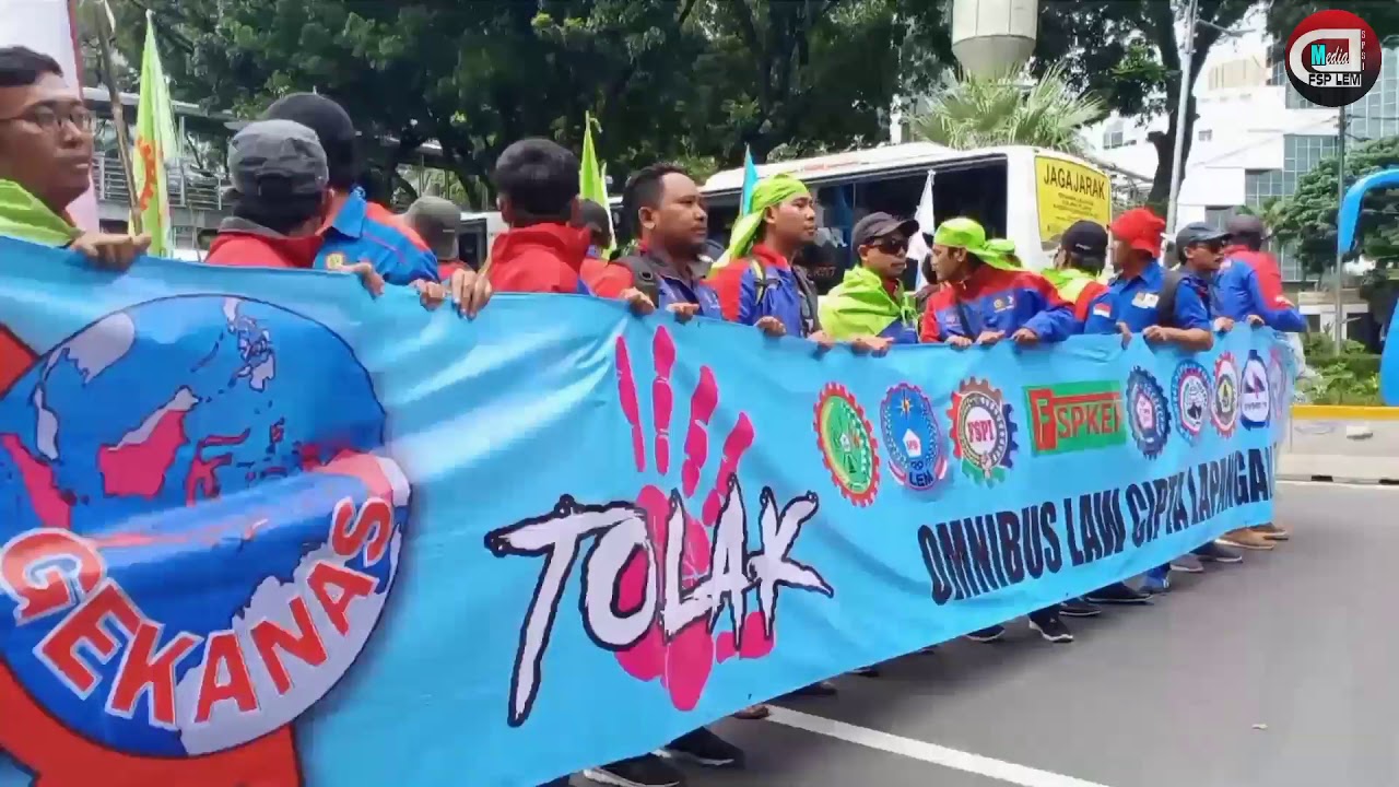 UNRAS FSP LEM SPSI BERSAMA GEKANAS TOLAK OMNIBUS LAW - YouTube
