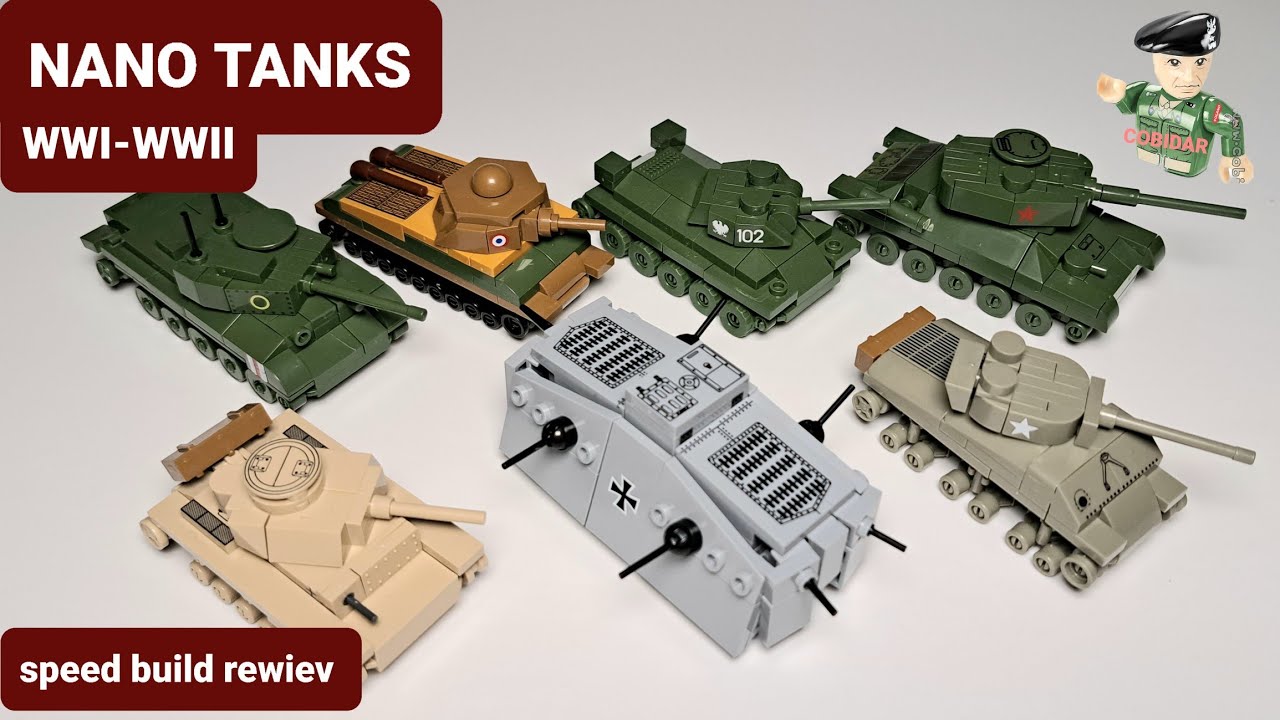 NANO TANKS from COBI - WWI + WWII Series 1 (speed build rewiev) - YouTube